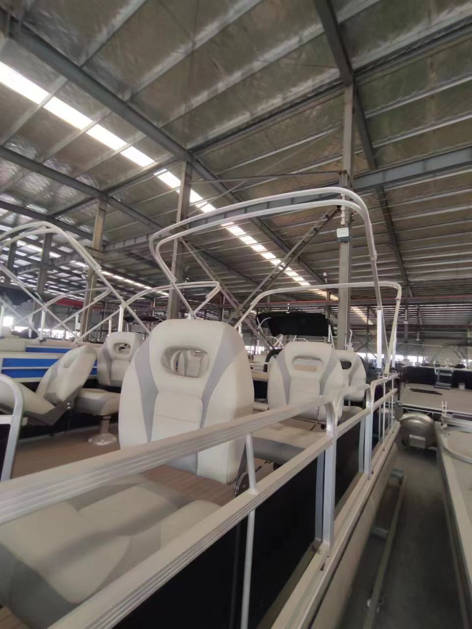 17ft Aluminum Family Cruising Rowing Pontoon Boat Customized Mini ...