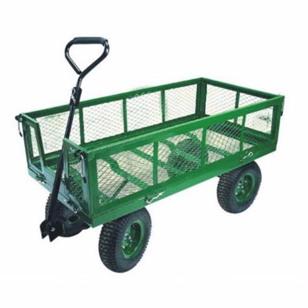 Heavy Duty 700kg Capacity Folding Steel Utility Wagon 4 wheels Mesh ...