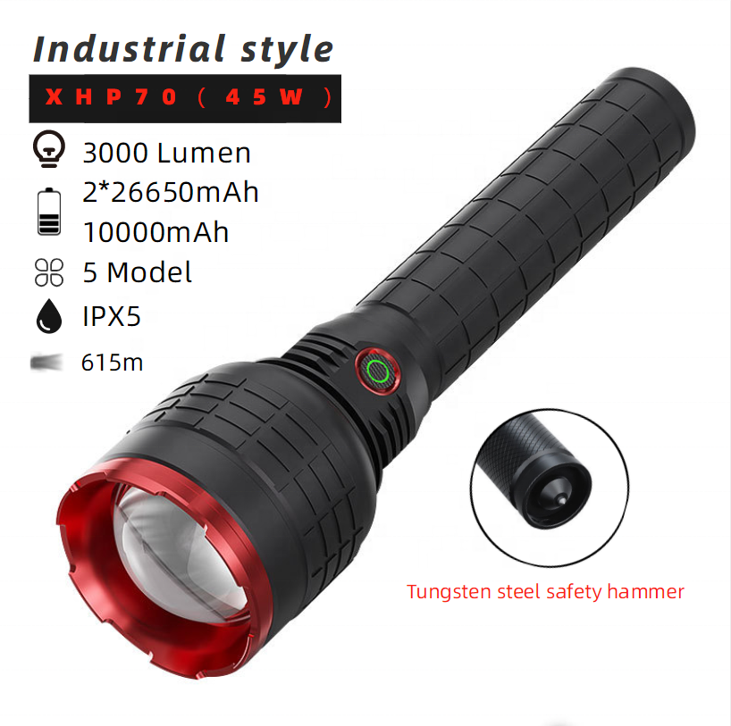 Led Lights 26650 Battery 3000 hight Lumens xhp50 Powerful Rechargeable ...