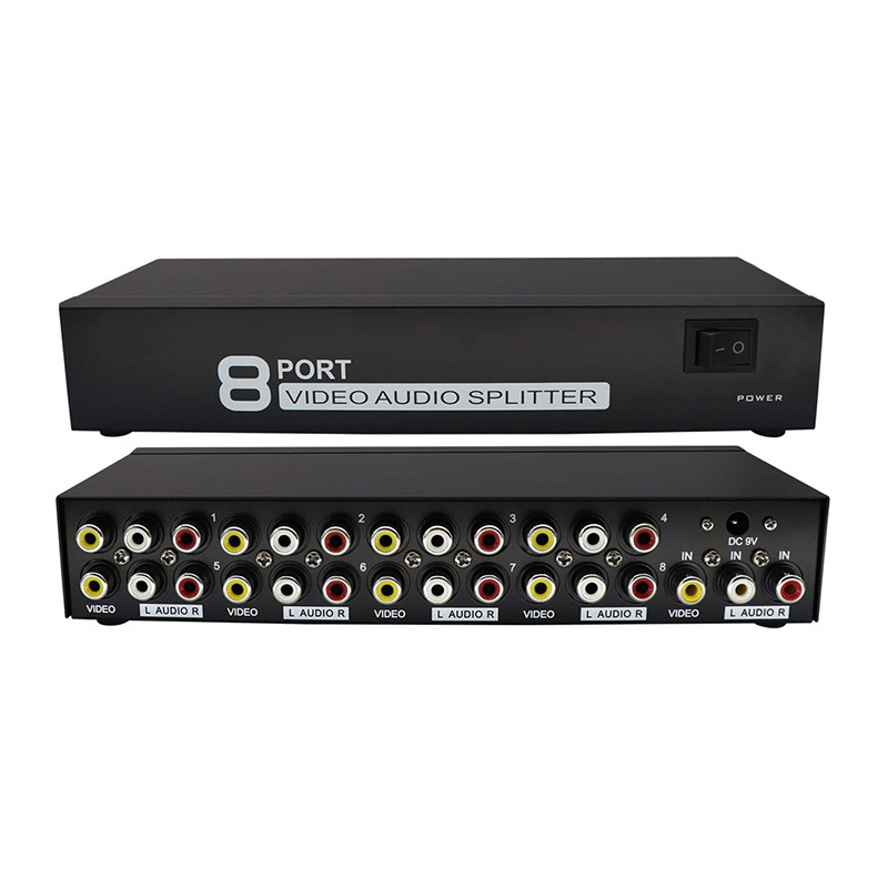 AV Splitter DVD HDTV RCA Video Splitter Box 1 to 8 out 3 RCA ...