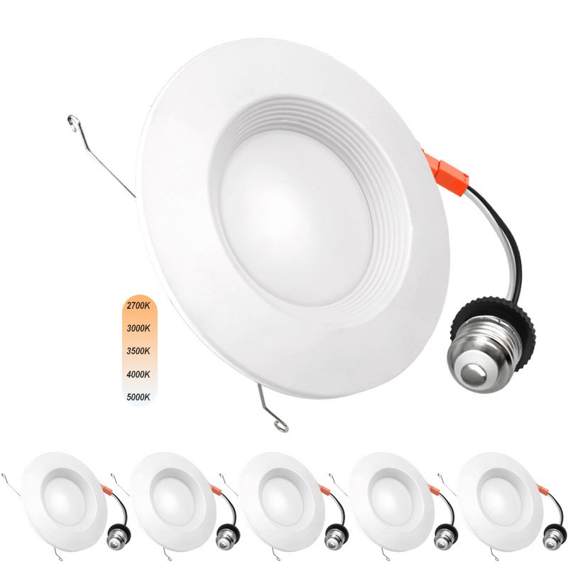 4/5/6 inch Selectable 5CCT (2700-5000K) Integrated LED White Recessed ...