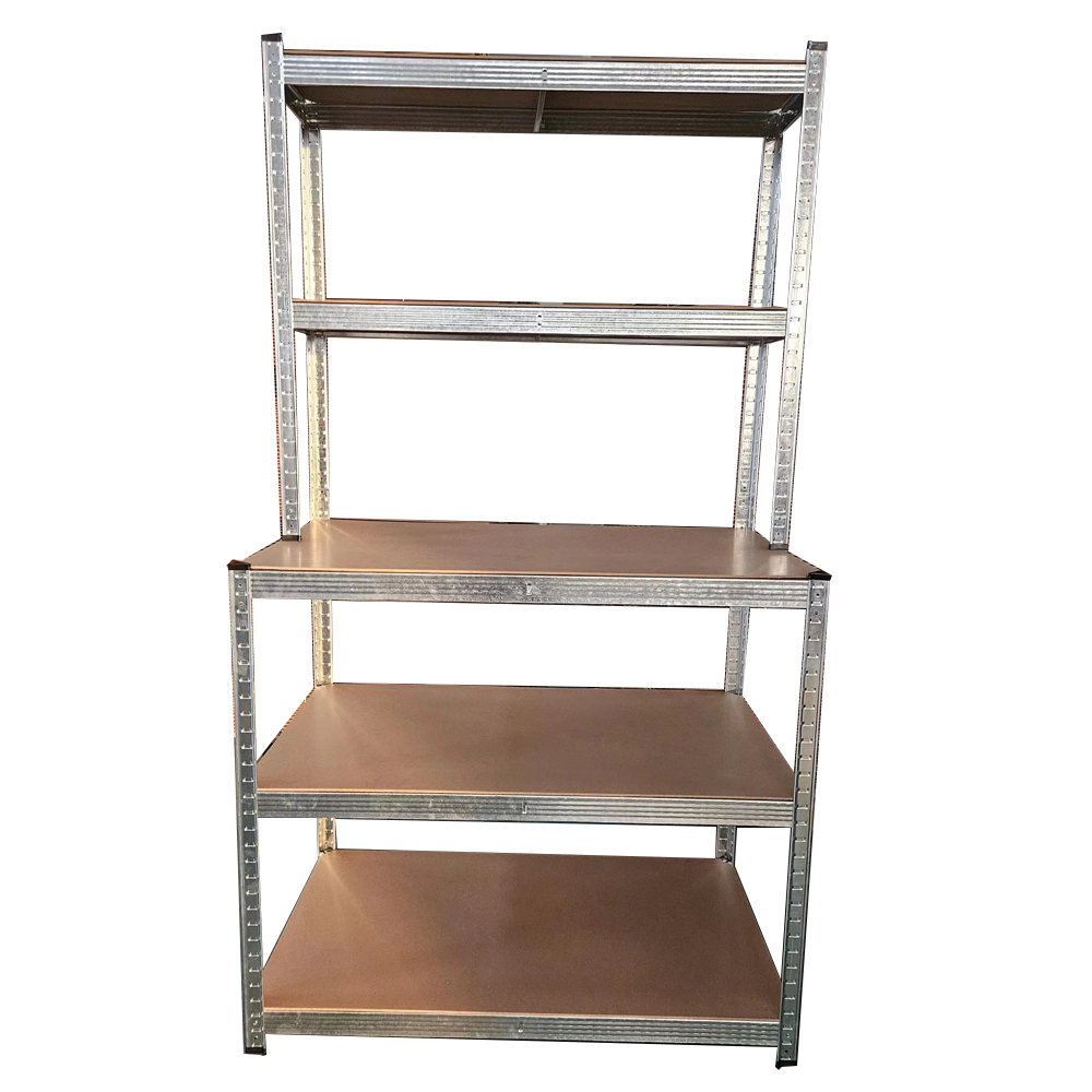 TIANHAIDA 3+2 Tier garage shed racking storage shelving with work bench ...