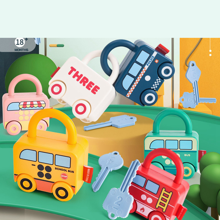 QINGTANG Lock and Key Car Toys Montessori Educational Learning Toys ...