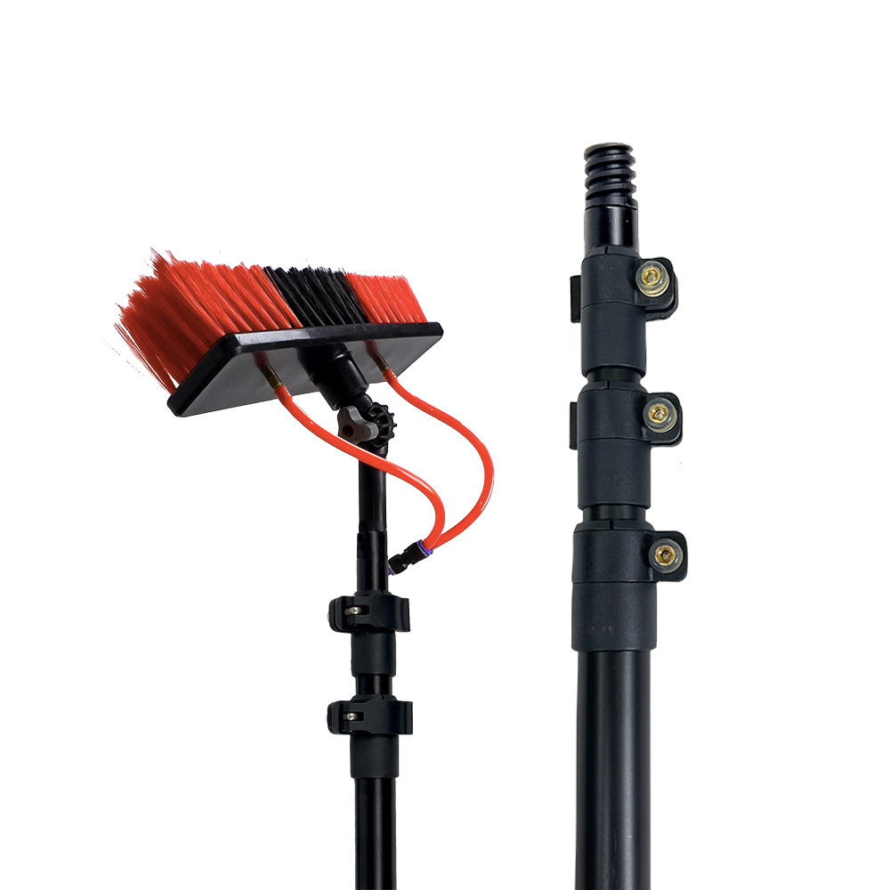 Customized Aluminum Telescopic Solar Panel Cleaning Brush Water Fed Poles For Window Cleaning ...