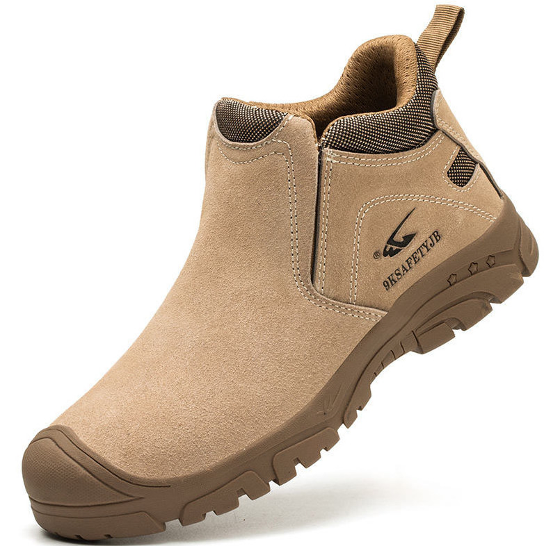 Anti slip anti static mens wedge work boots steel toe hiking safety ...