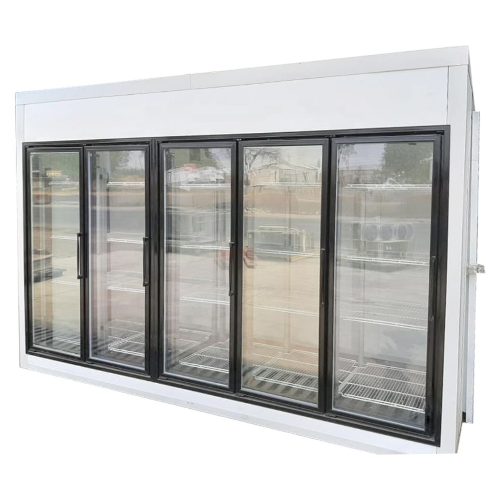 SHHAG factory walking cooler glass door with frame for walk in chiller ...