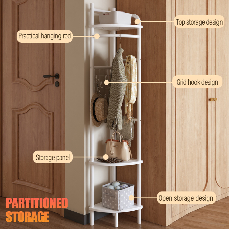 Doorway Multi-Functional 3 Layers Floor Standing Clothes Hanger Metal ...