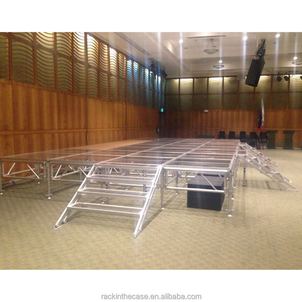 Adjustable legs glass staging Acrylic wedding stage platform for sale ...