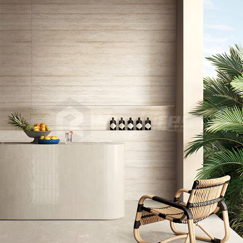 Realgres Living Room Backsplash Faux Travertine Porcelain Marble Slab Rustic Tile For Interior ...