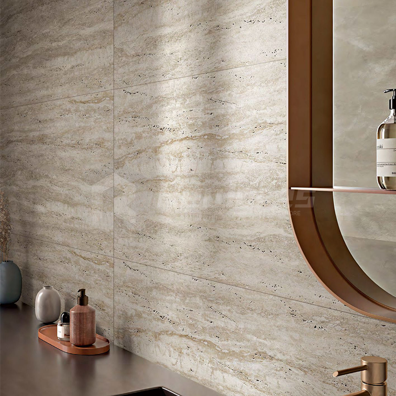 Realgres Living Room Backsplash Faux Travertine Porcelain Marble Slab Rustic Tile For Interior ...