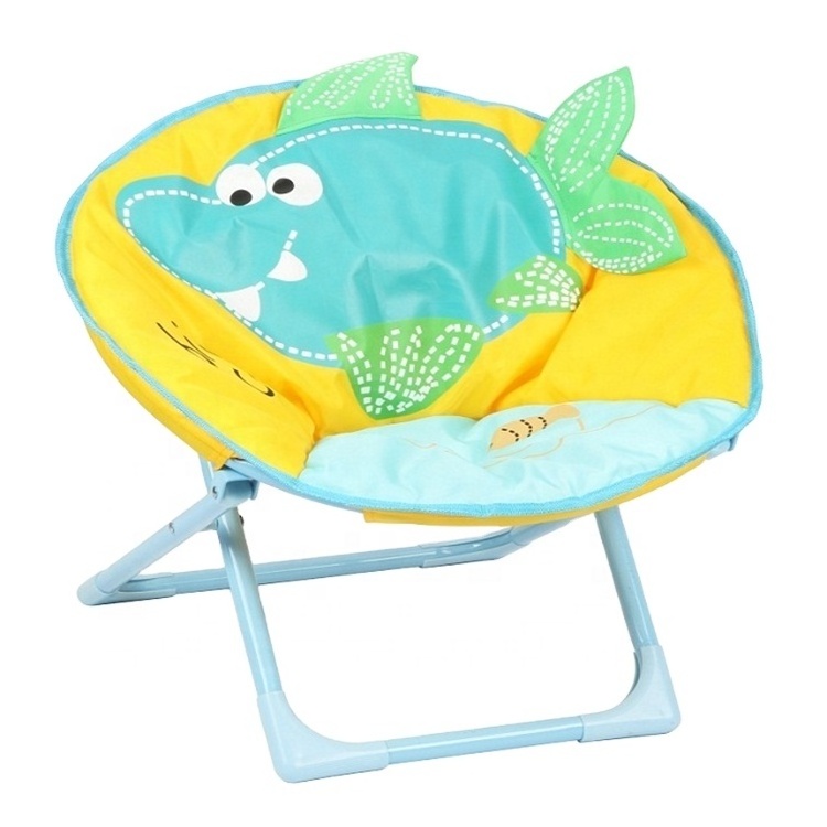 Fishing camping Steelpipe outdoor folding kids moon chair with Powder ...