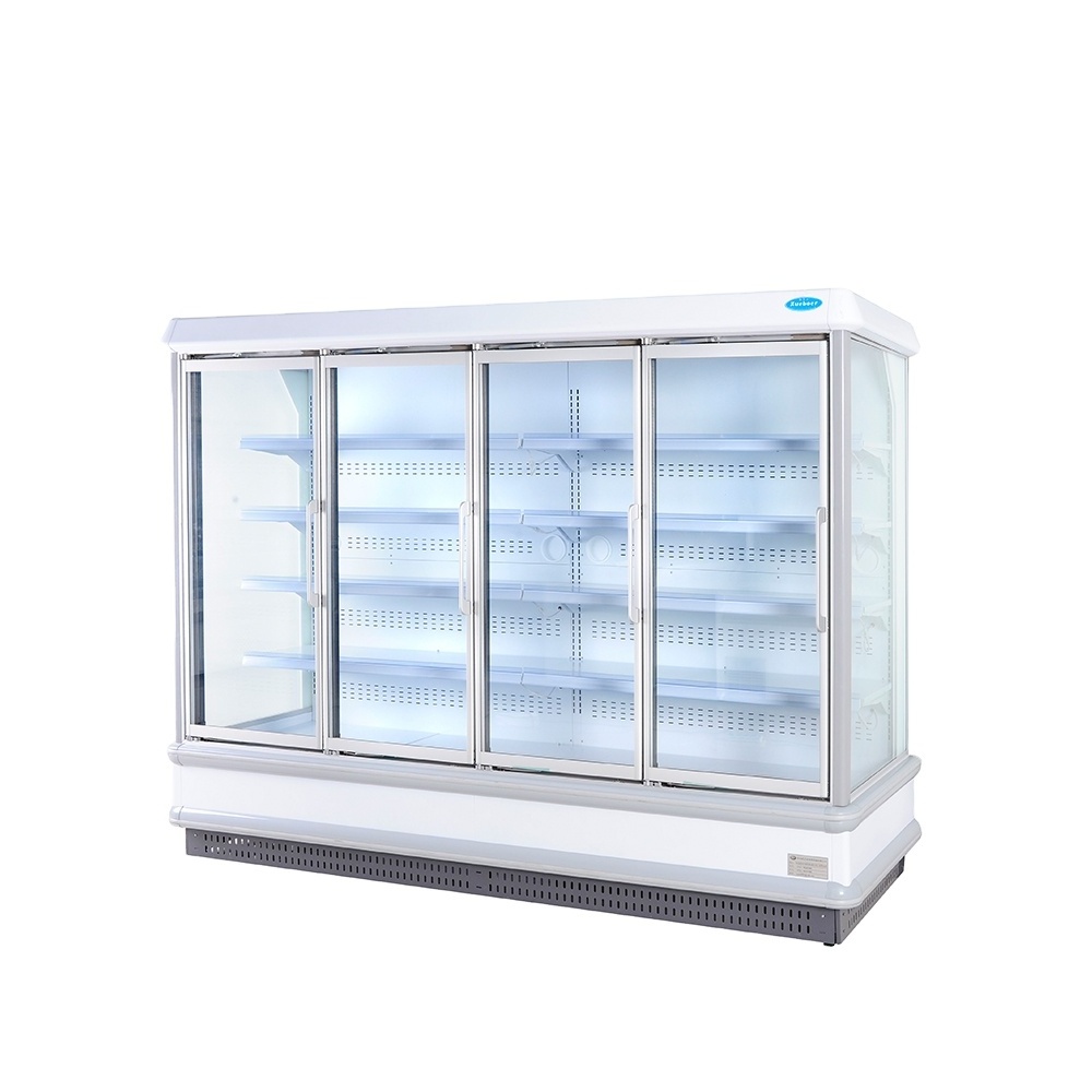 Upright glass door display fridge freezer with low price ...