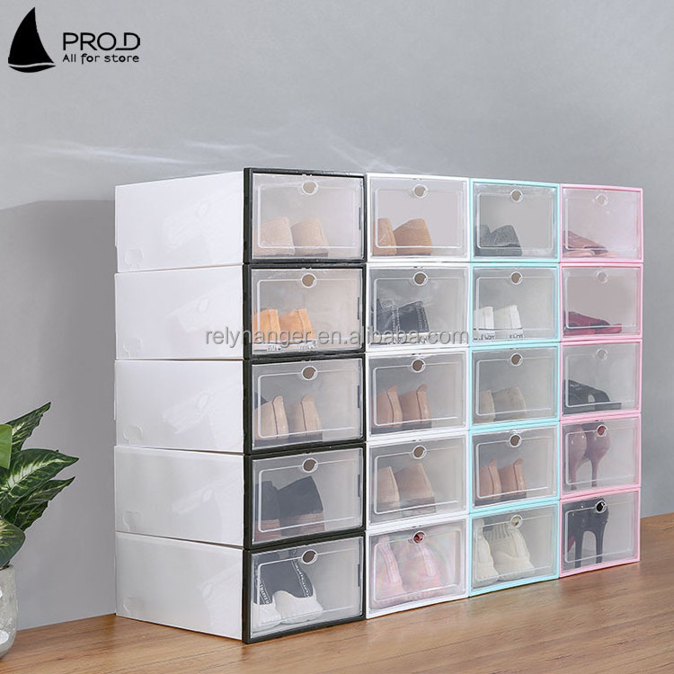 Plastic transparent shoe box, clamshell drawer type shoe storage box ...