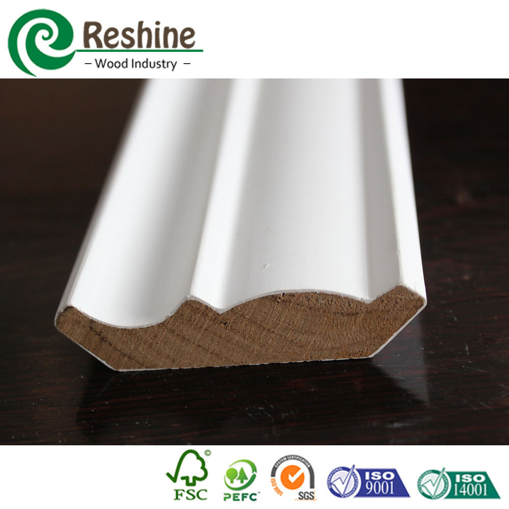 White Primed Gesso Trim Wooden cornice moulding ceiling decoration ...