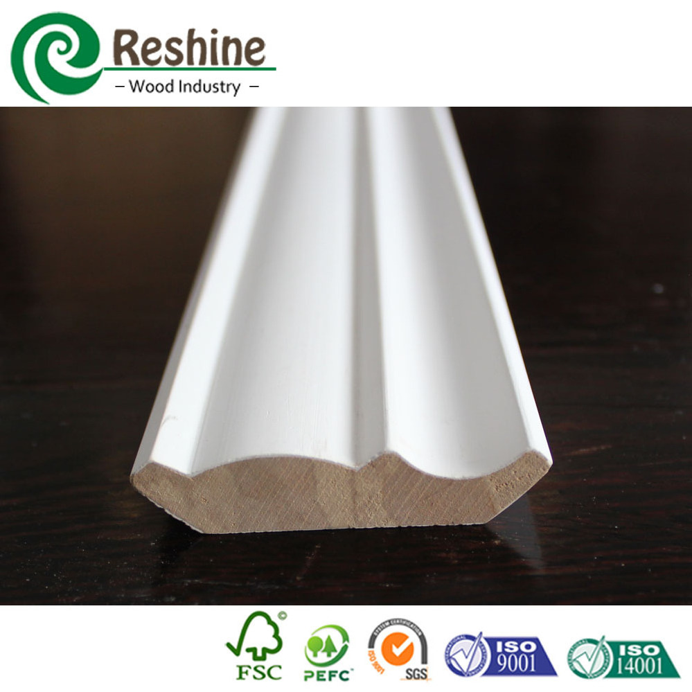 White Primed Gesso Trim Wooden cornice moulding ceiling decoration ...