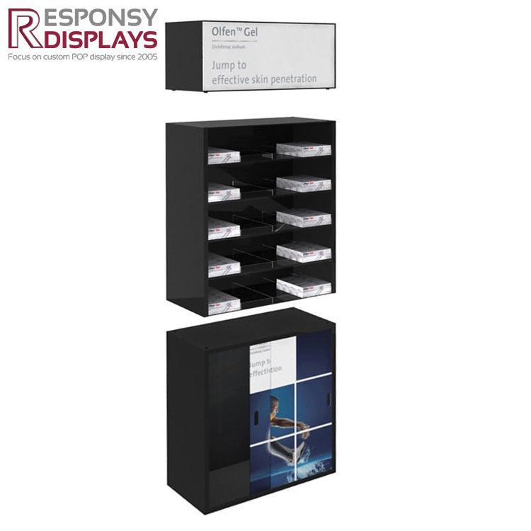 OEM ODM Customized Chain Stores Floor Glasses Display Wood Used Glass ...