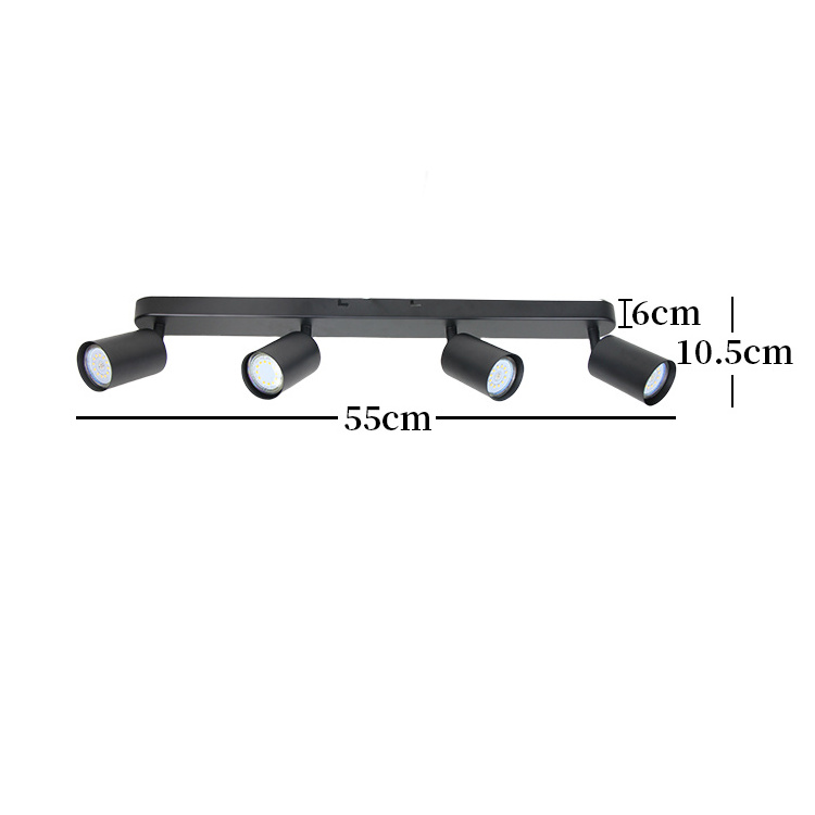 Modern 4 Way Straight Bar Ceiling Spotlight Fitting in a Black Finish ...