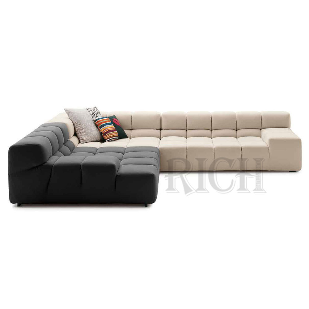 contrasting color l shaped fabric corner sofa design lounge sectional l ...