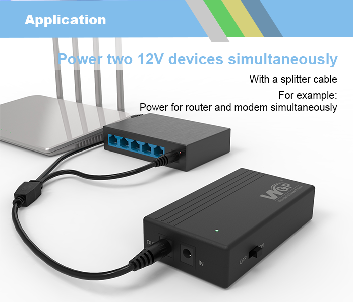 WGP UPS Router wifi Backup 2A Battery Supply DC 12V mini UPS for Wifi ...