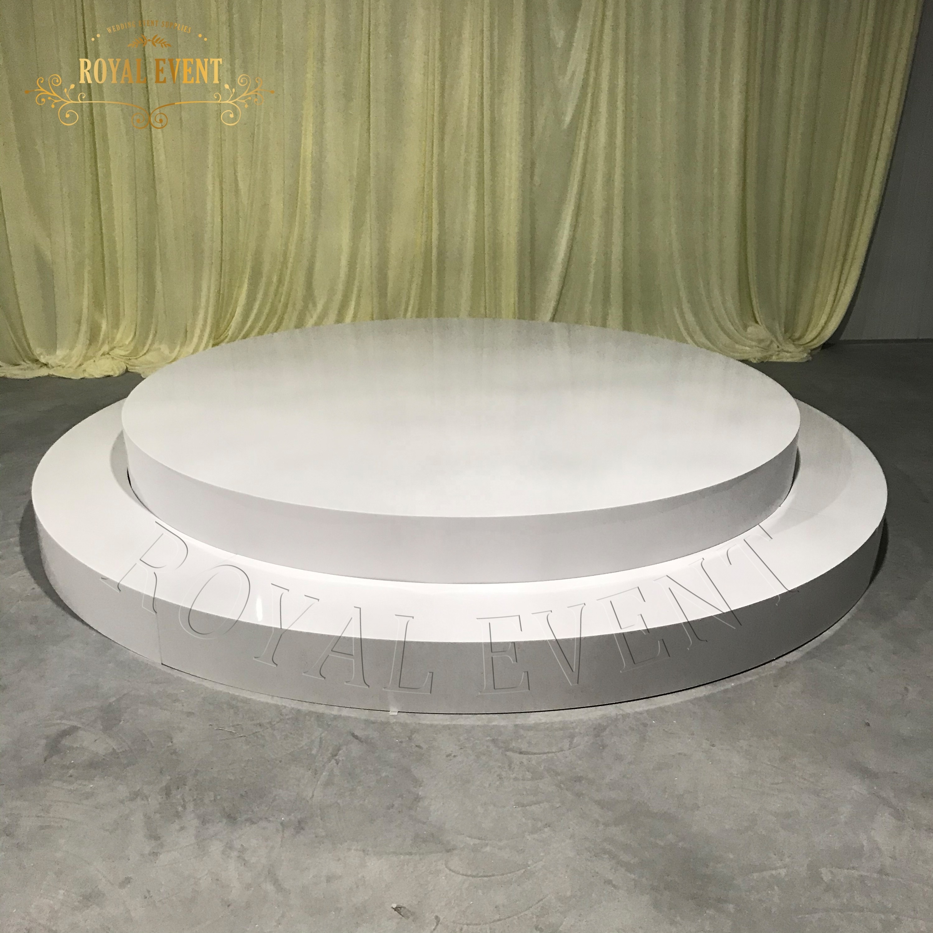 Round Portable White Acrylic Platform Stage Backdrop Decoration Pvc ...