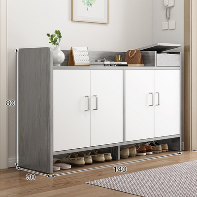 Modern Walnut White 4 Tier Shoe Cabinet Wooden Shoe Rack With Storage Drawer BestSuppliers