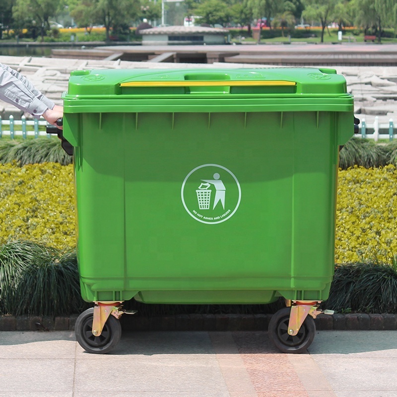 660L outdoor street wheelie dumpster garbage bin industrial plastic ...