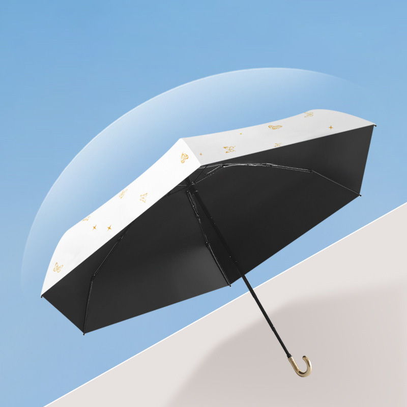 Custom 5 Fold Umbrella Ultra Light Golden Hook Sun umbrella Anti-UV ...