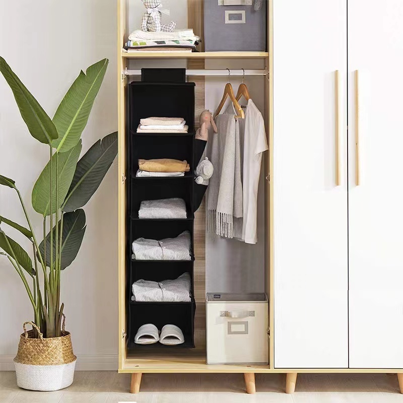 Two Detachable 3 Shelf Hanging Shelves Drawers 6 Shelf Hanging Closet Organizer