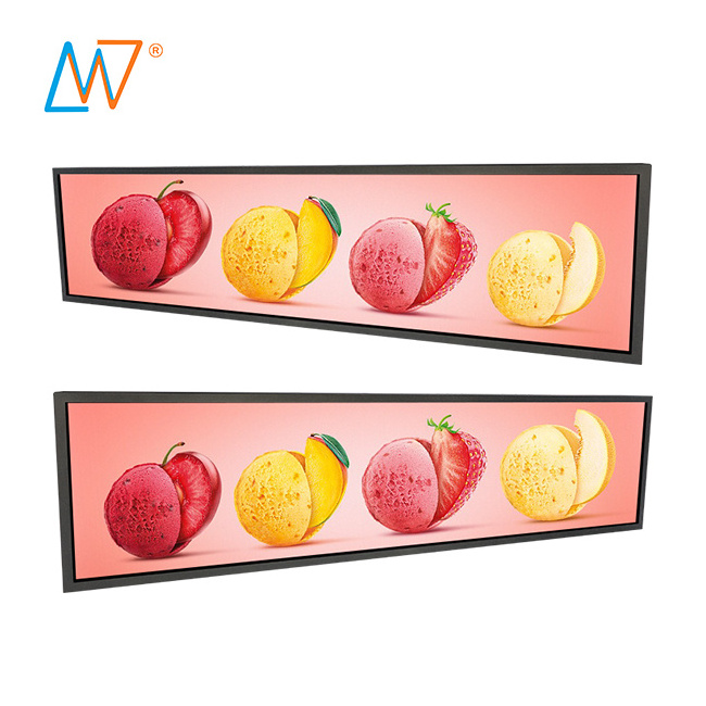 57 inch supermarket ultra wide stretch bar type shelf digital signage ...