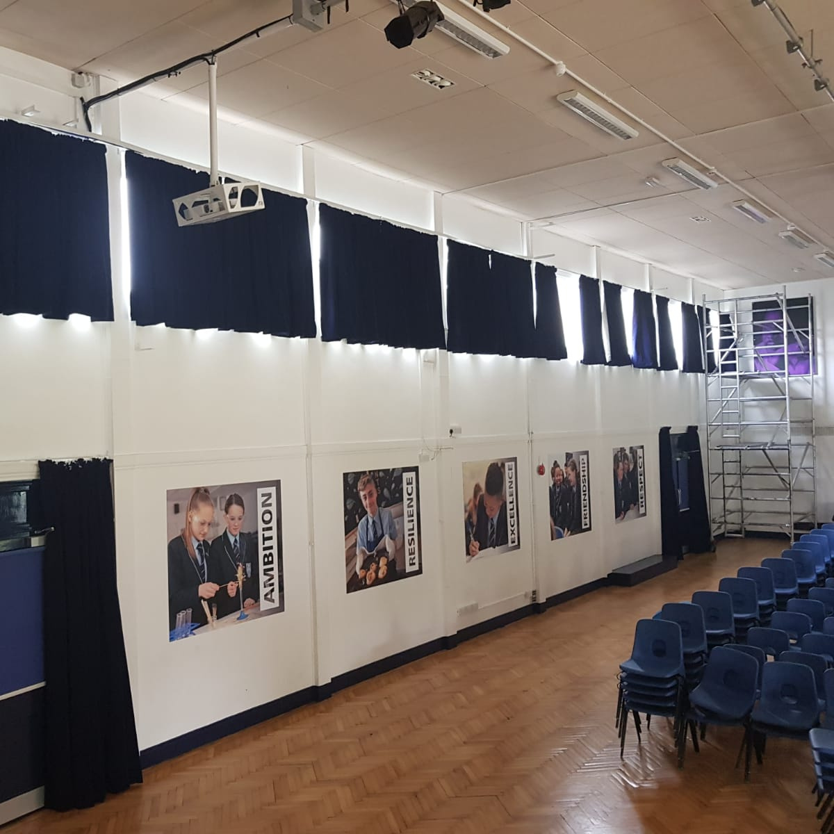 High Ceiling Curtain for School High Wall Stage Curtains and Blinds for ...