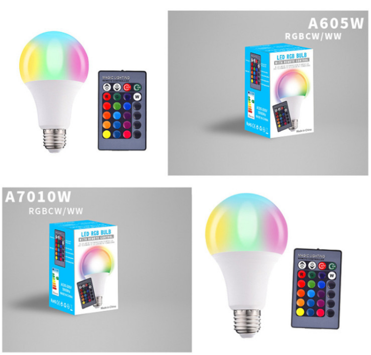 LED Color Changing Light Bulb with Remote Control -Smart Remote ...