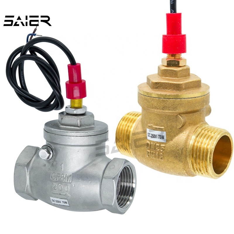 1/2 Inch Water Flow Switch Apply to Water Pump DN25 Brass Reed Flow Switch Baffle Type Flow ...