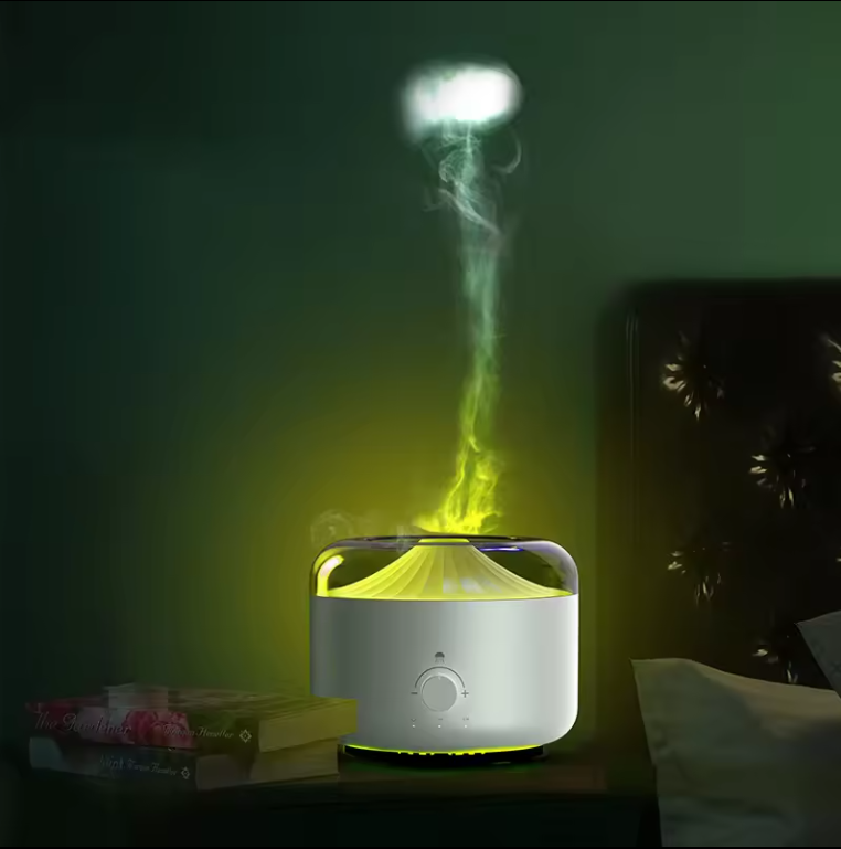 Mini Flame Air Humidifier Jellyfish Electric Aroma Diffuser Lava ...