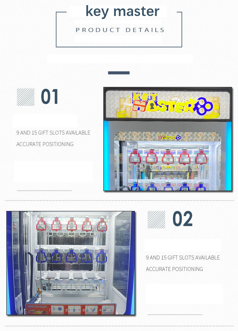 Coin Operated claw crane automatic Arcade golden game lock key master ...