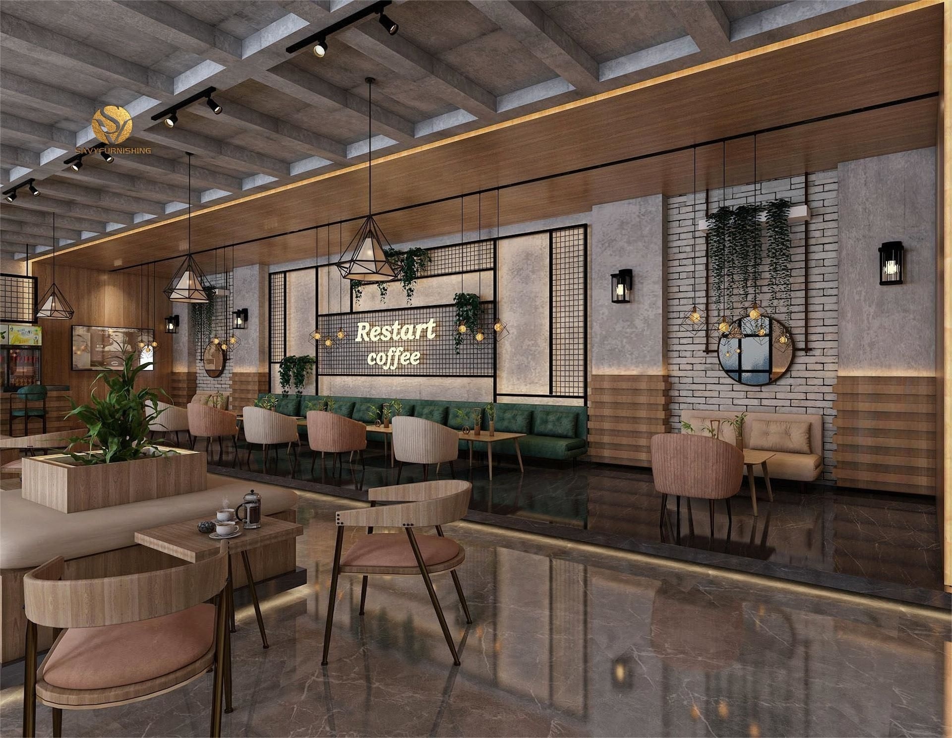 Cozy Cafe Coffee Shop Furniture Manufacturer Wooden Cafe Bar Counter ...