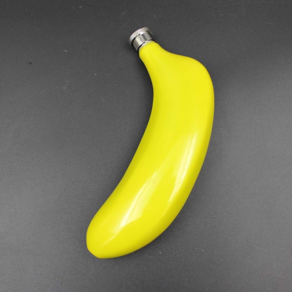 New style custom logo Stainless steel 304 5oz banana fruit hip flask ...
