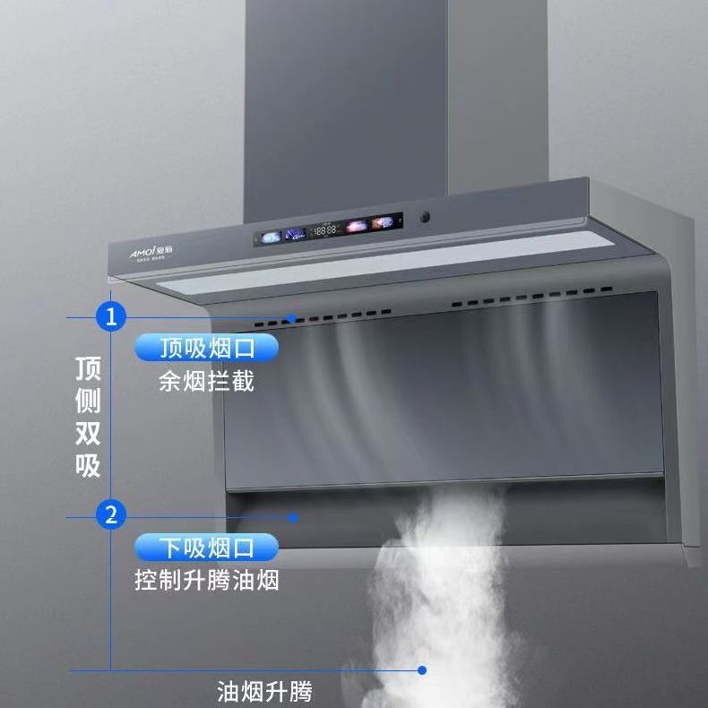 Wall Mounted Curve Glass Cooking Smoke Extractor Chimney Stainless ...