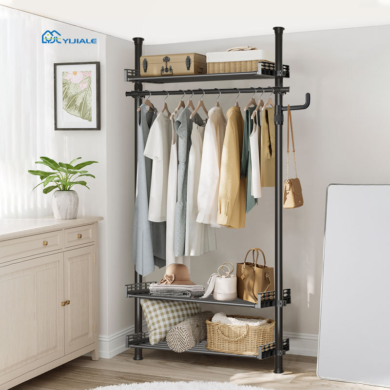YJIALE l Shape Single Customize Wardrobe Metal Portable Closet Wardrobe ...