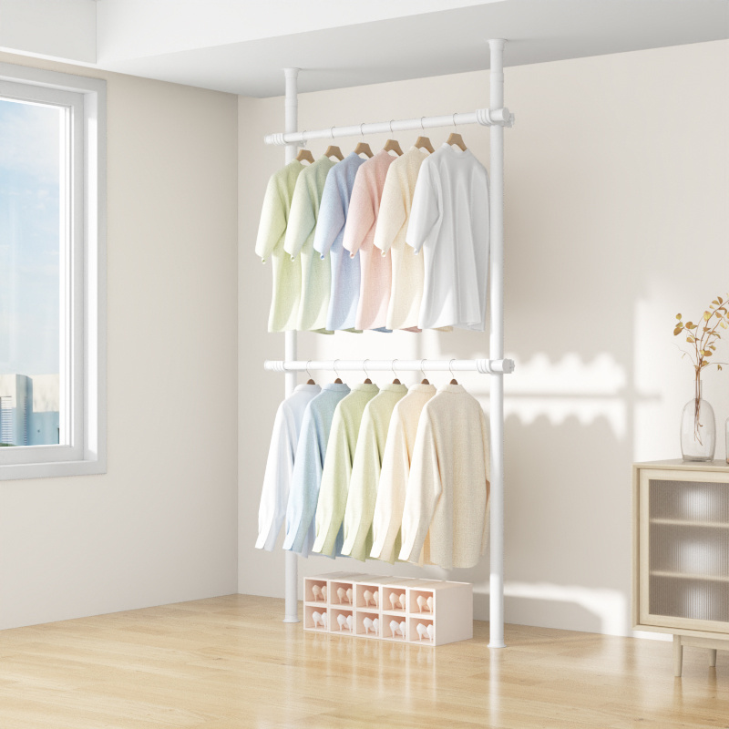 DIY Combination Wardrobe Clothes Rack Metal Garment Racks Bedroom Small ...