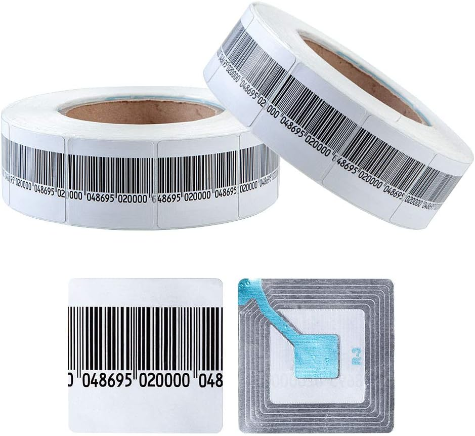 EAS RF Labels Magnetic Alarm Security Barcode white Label 8.2Mhz EAS rf ...