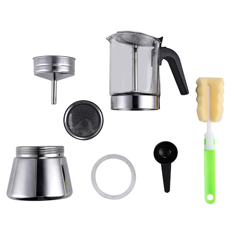 Stovetop Espresso Maker Stainless Steel Moka Pot Italian Style Coffee ...