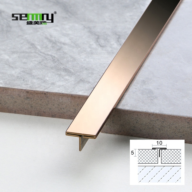 Tile Profiles Colorful decorative metal stainless steel wall T Shape ...