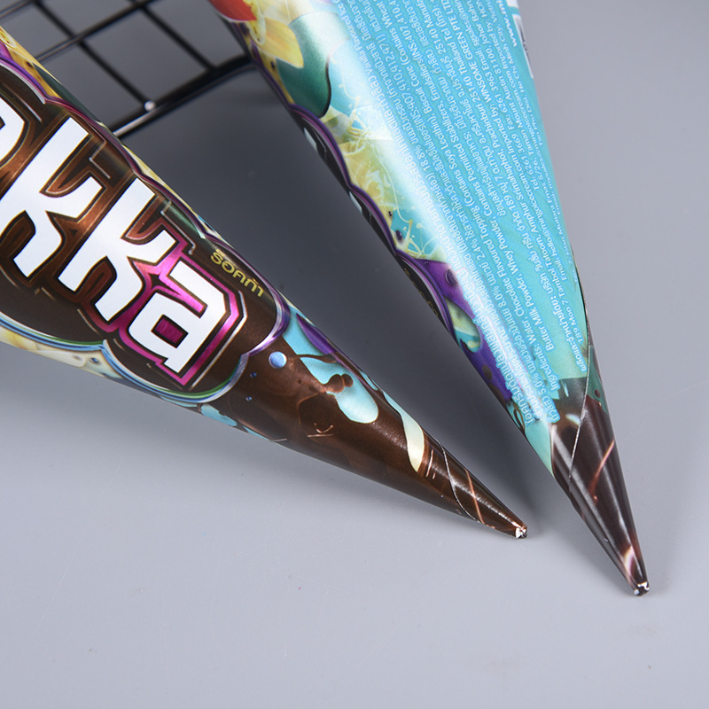 Custom Disposable Aluminum Foil Coated Paper Packaging Ice Cream Cone ...