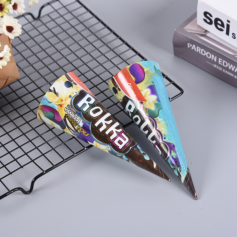 Custom Disposable Aluminum Foil Coated Paper Packaging Ice Cream Cone ...