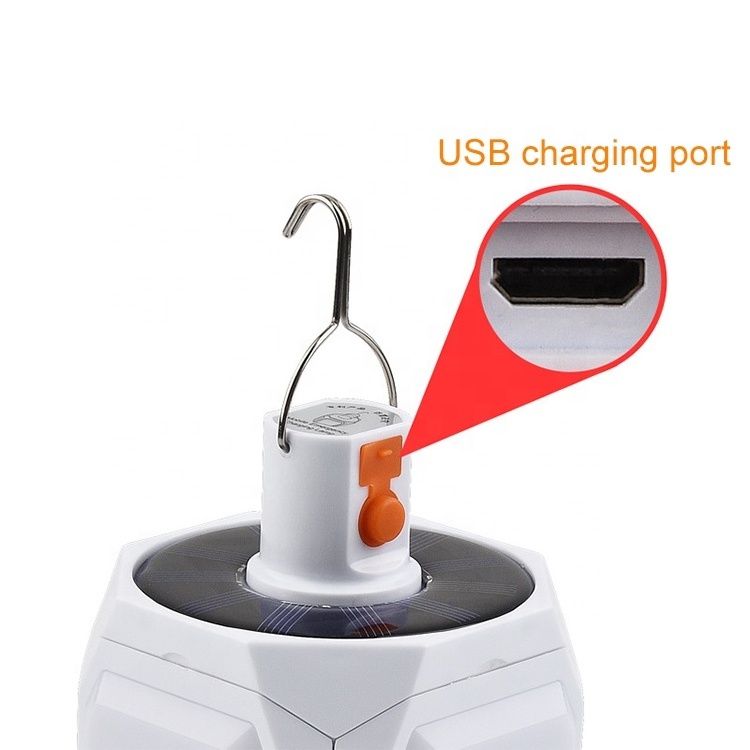 Portable Solar Light Bulb Charging LED Camping Lantern Folding ...