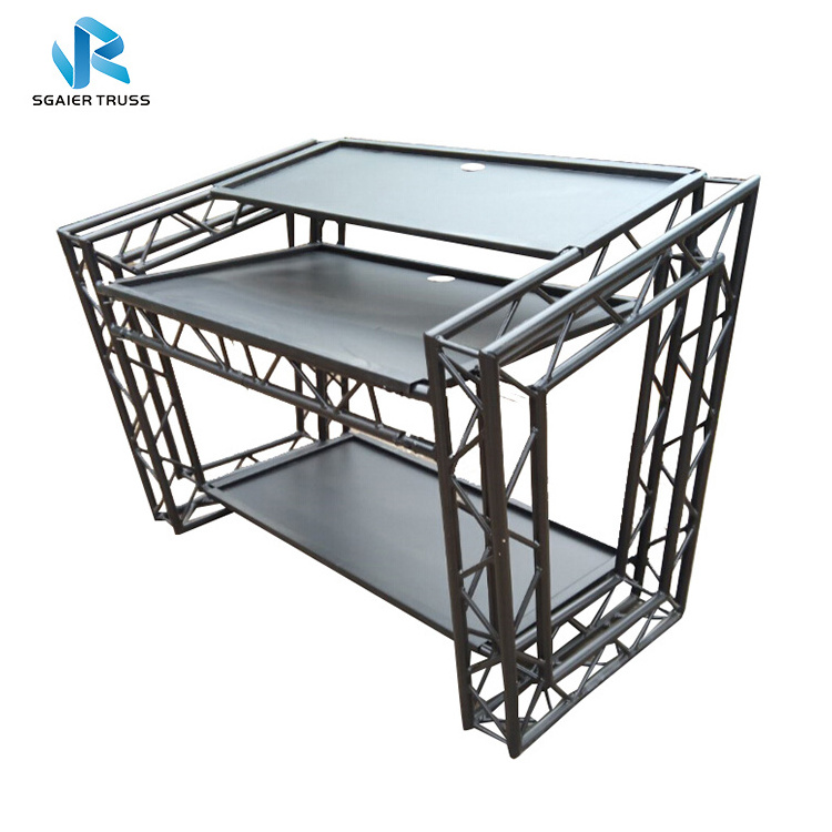 Aluminum Double Folding Portable DJ Booth Bar Table Counter ...