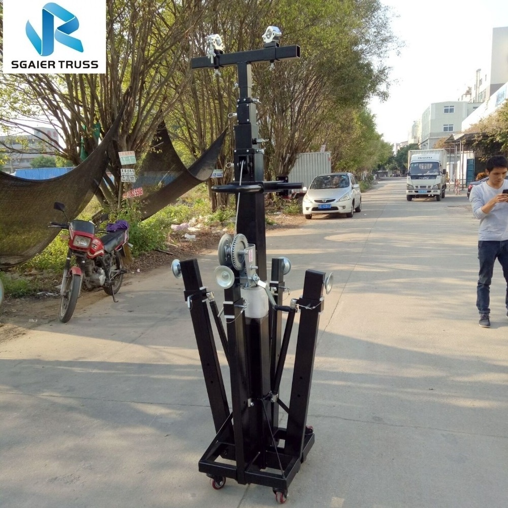 High strength wheel movable aluminum led screen Truss lift tower 6.5m ...