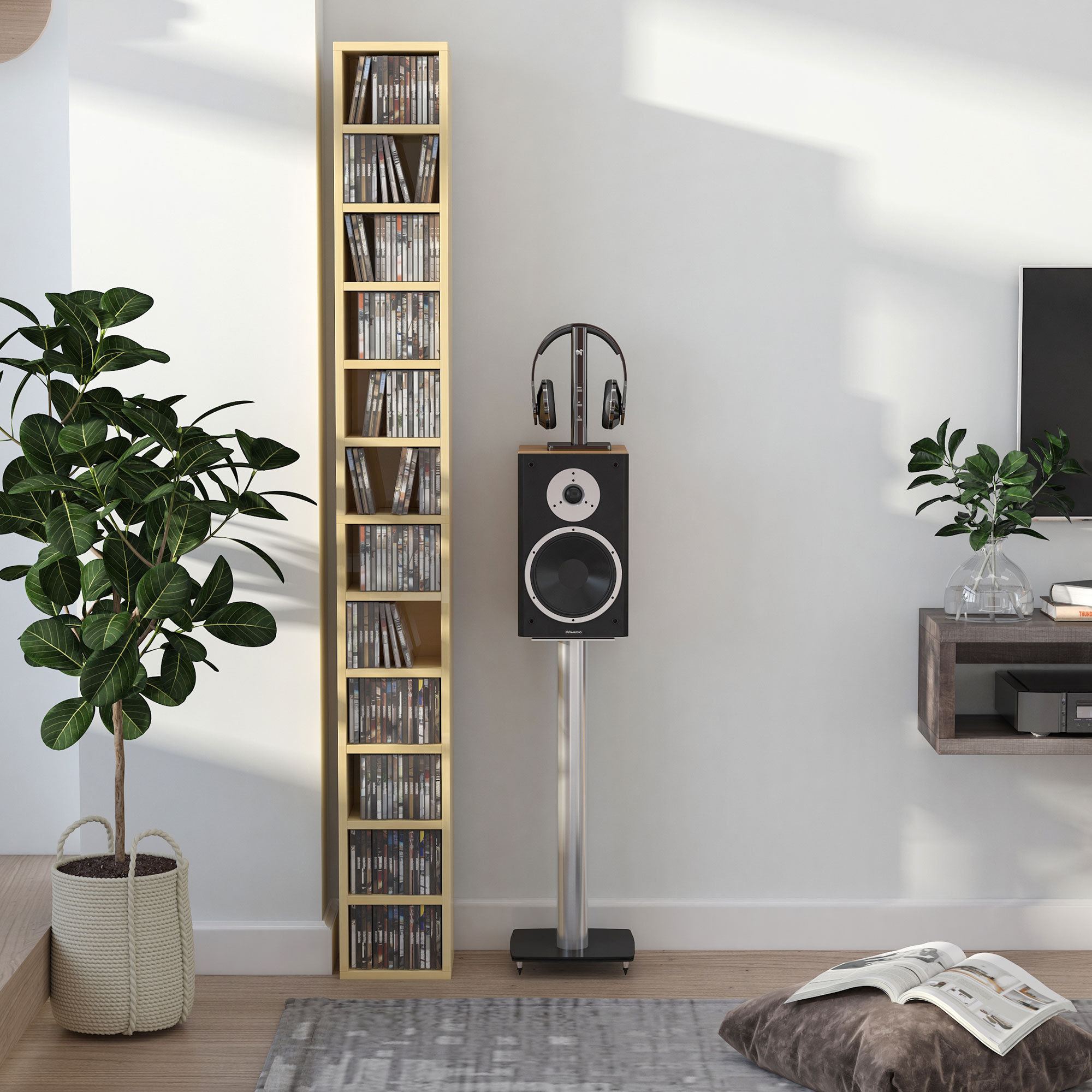 Media Storage Cabinet CD Shelf Organizer Tower bookcase | Bestsuppliers.com