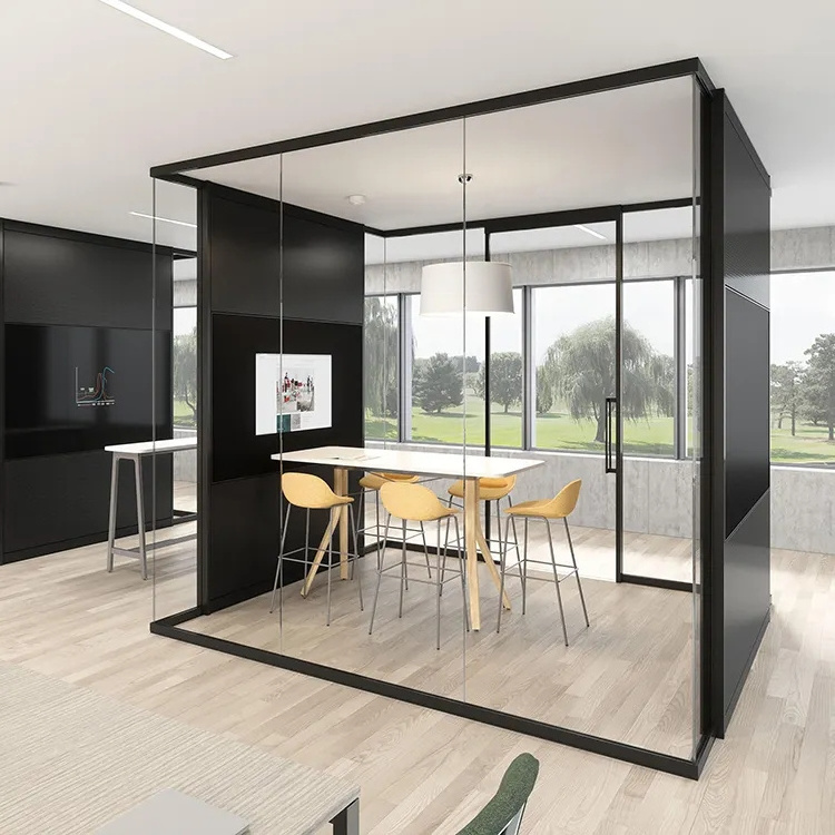 Customization Aluminium Commercial Office Soundproof Glass Partition ...