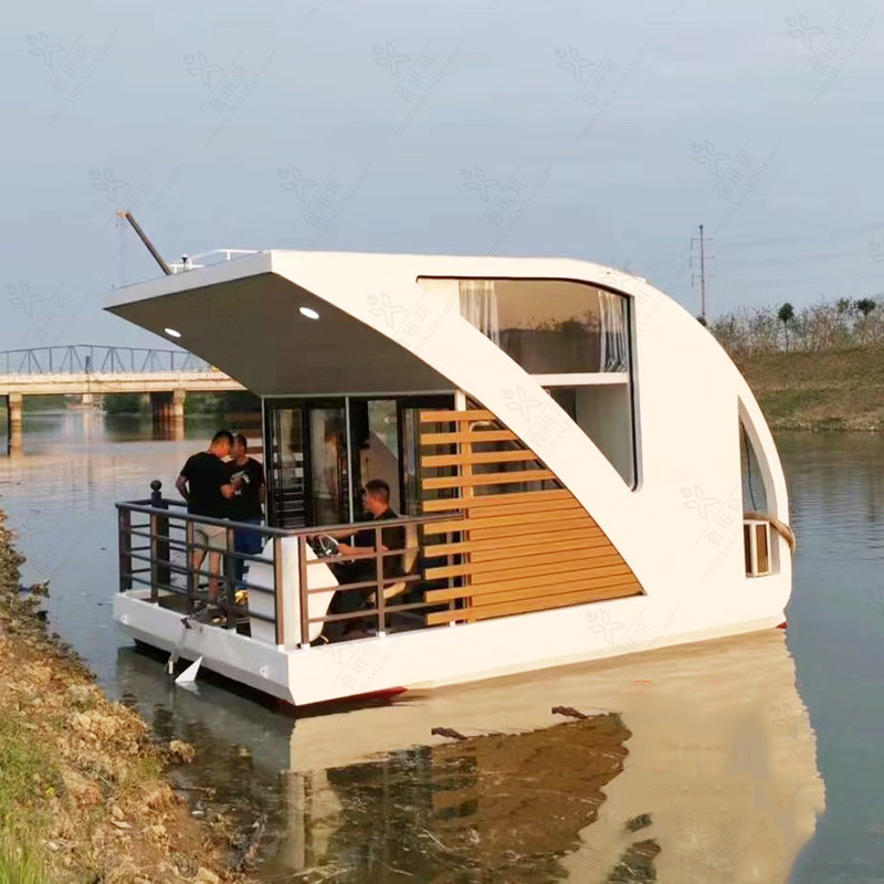 Luban Cabin Prefabricated Modern Boat House Holiday Floating water ...